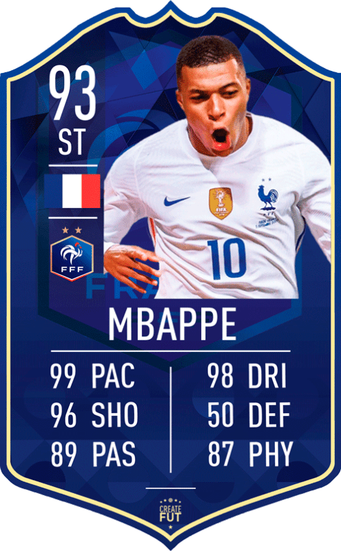 Buy MBAPPE France EURO 2020 Football Card – FC and FIFA Cards – CreateFUT