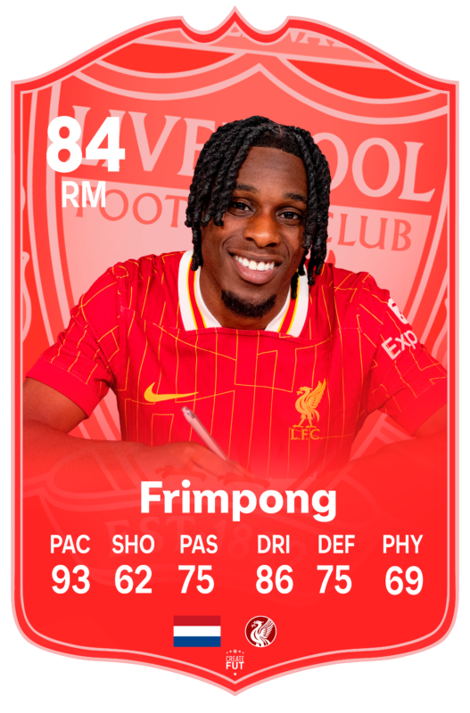 Buy Frimpong Liverpool Football Card – FC and FIFA Cards – CreateFUT