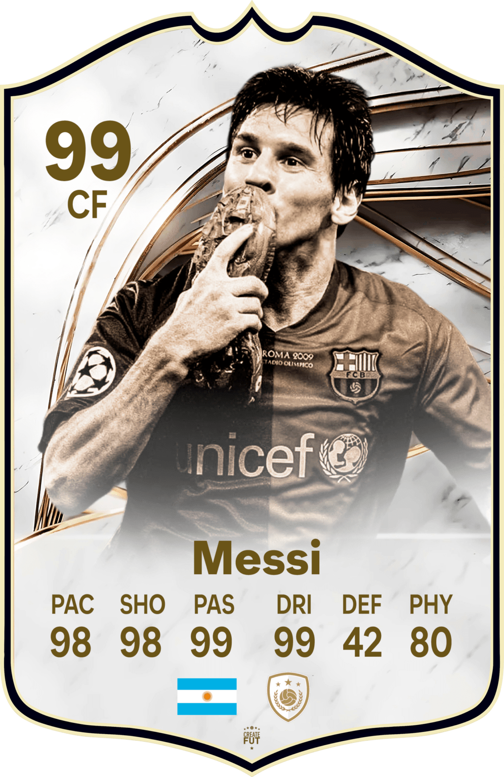 Buy Lionel Messi Icon FC26 Football Card – FC and FIFA Cards – CreateFUT